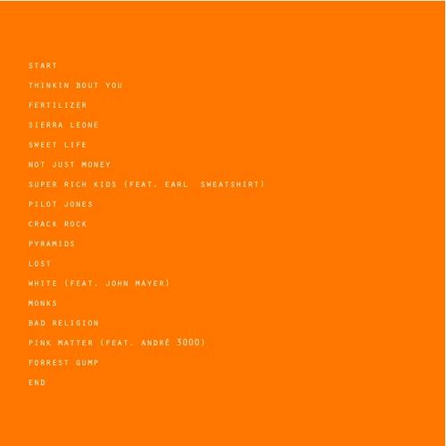 Frank Ocean Channel Orange Cover & Tracklist - Rap Radar