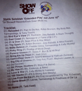 Statik Selektah Extended Play Tracklist - Rap Radar