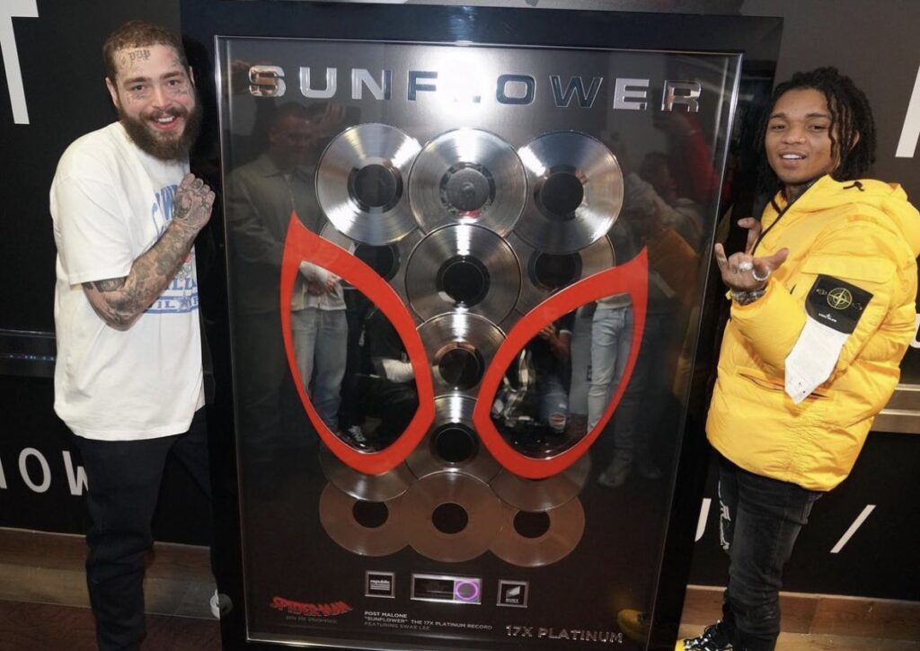 Post Malone & Swae Lee’s “Sunflower” Becomes First Double-Diamond ...